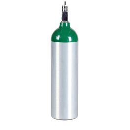 Aluminum medical oxygen cylinder with CGA 870 valve installed, 6 cu ft.